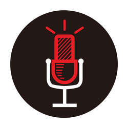 Red white and black connection microphone Vector Image