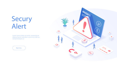 Security alert concept system error laptop Vector Image