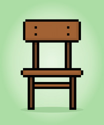 8 bit pixel dining table interior game assets Vector Image