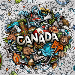 Canada cartoon doodle funny canadian Royalty Free Vector