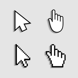 Female user with arrow cursor black and white Vector Image