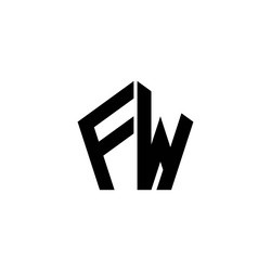 Fw logo letter castle shape style Royalty Free Vector Image