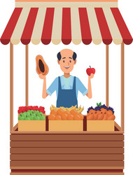 Grocery man cartoon Royalty Free Vector Image - VectorStock