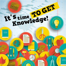 Learning flat poster Royalty Free Vector Image