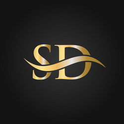 Sd logo design letter linked business Royalty Free Vector