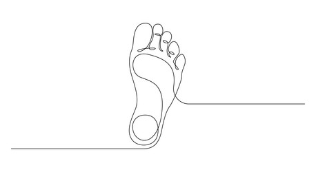 One continuous line drawing of bare foot elegance Vector Image
