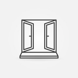 Window with window-sill linear icon or logo Vector Image
