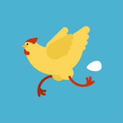 Chicken running isolated run Royalty Free Vector Image