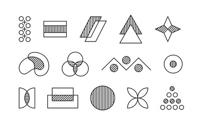 Geometric line elements set Royalty Free Vector Image