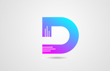 Pink blue d dot line alphabet letter logo icon Vector Image