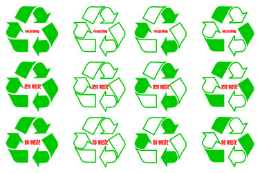 Recycling - no waste zero recycle logo Royalty Free Vector