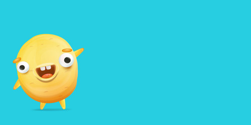 Cartoon funny yellow alien monster isolated Vector Image