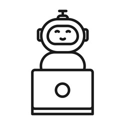 Chat bot outline icon robot virtual assistant bot Vector Image