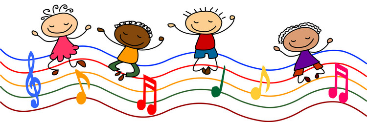 Kids holding musical notes music Royalty Free Vector Image