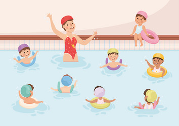 Kids Swimming Lessons Clipart