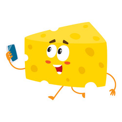 Waving cheese cartoon Royalty Free Vector Image