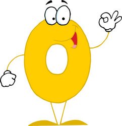 Funny cartoon numbers-0 Royalty Free Vector Image