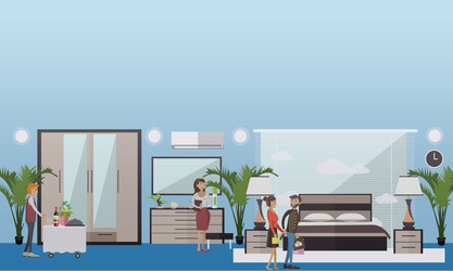 Hotel guest in flat style Royalty Free Vector Image