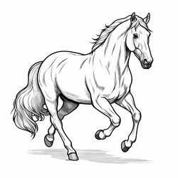 Stallion hand-drawn stallion doodle style cartoon Vector Image