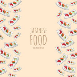 Cartoon sushi temaki japanese food frame border Vector Image