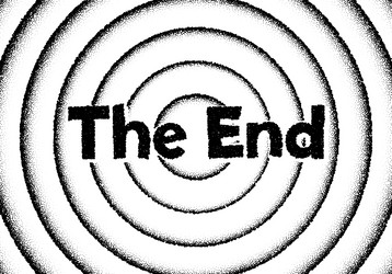 End movie titles with circles and retro Royalty Free Vector