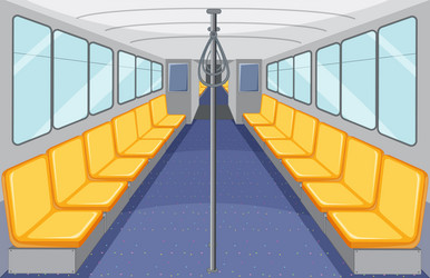 Bus interior with empty yellow seats Royalty Free Vector