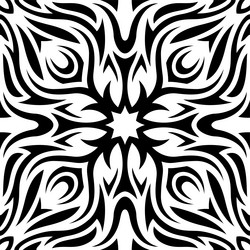 Black tribal tile pattern on the white background Vector Image