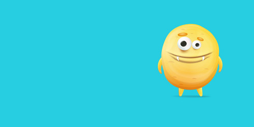 Cartoon funny yellow alien monster isolated Vector Image