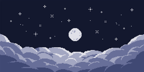 Pixel Sky Vector Images (over 4,400)