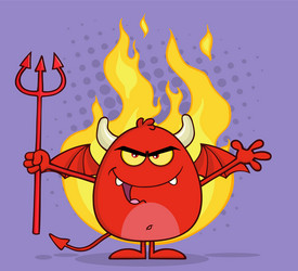 Angry red devil cartoon character Royalty Free Vector Image