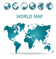 Detailed map of australia and world Royalty Free Vector