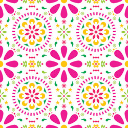 Mexican seamless pattern with flowers Royalty Free Vector
