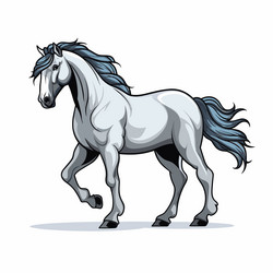 Stallion hand-drawn stallion doodle style cartoon Vector Image
