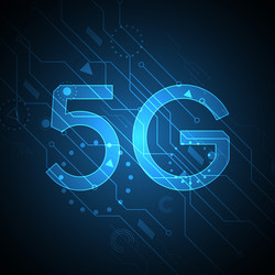 5g technology abstract circle circuit hexagonal Vector Image