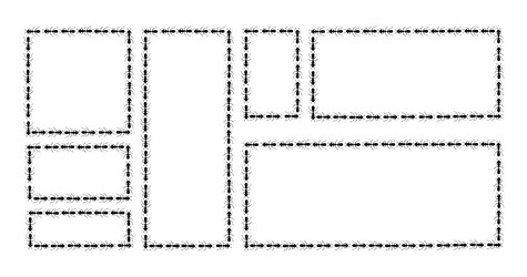 Black ants square border forming rectangular Vector Image