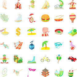 Prank icons set cartoon style Royalty Free Vector Image