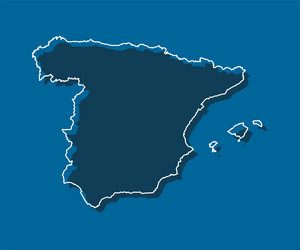 Outline map spain template europe country Vector Image