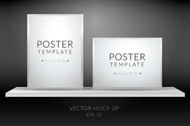 Poster template standing on a shelf Royalty Free Vector
