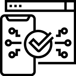 Two step authentication line icon Royalty Free Vector Image