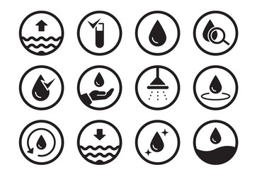 Water drop pictogram icon set eco recycle Vector Image
