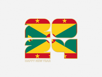 Abstract numbers 2024 with flag of trinidad Vector Image