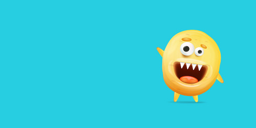 Cartoon funny yellow alien monster isolated Vector Image