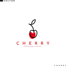Cherry blossom branch tree logo Royalty Free Vector Image