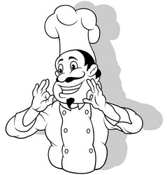 Drawing of a chef in a white uniform Royalty Free Vector