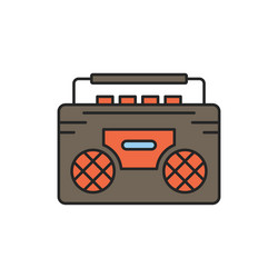 Retro cassette tape recorder icon symbol isolated Vector Image