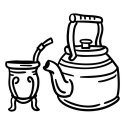 Argentinian mate hand drawn Royalty Free Vector Image