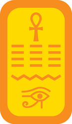 Egypt gold card icon line style Royalty Free Vector Image