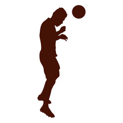 Football head kick silhouette Royalty Free Vector Image