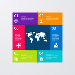 Infographic square template with 6 options Vector Image