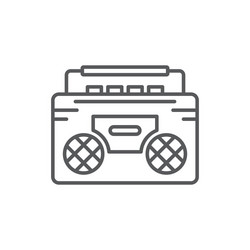 Retro cassette tape recorder icon symbol isolated Vector Image